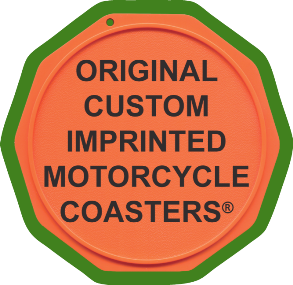 Motorcycle Coasters® | Custom Imprinted Motorcycle Kickstand Pads